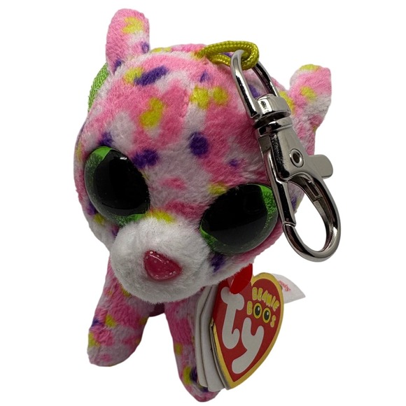 Ty | Toys | Ty Beanie Boos Sophie Cat Clip Plush Pink Leopard Spots ...